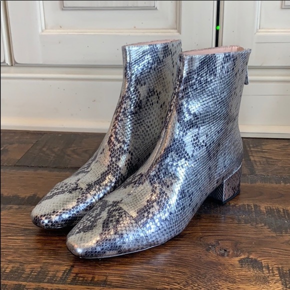J. Crew | Shoes | Jcrew Roxie Captoe Ankle Boots Snake Leather Ab99 ...